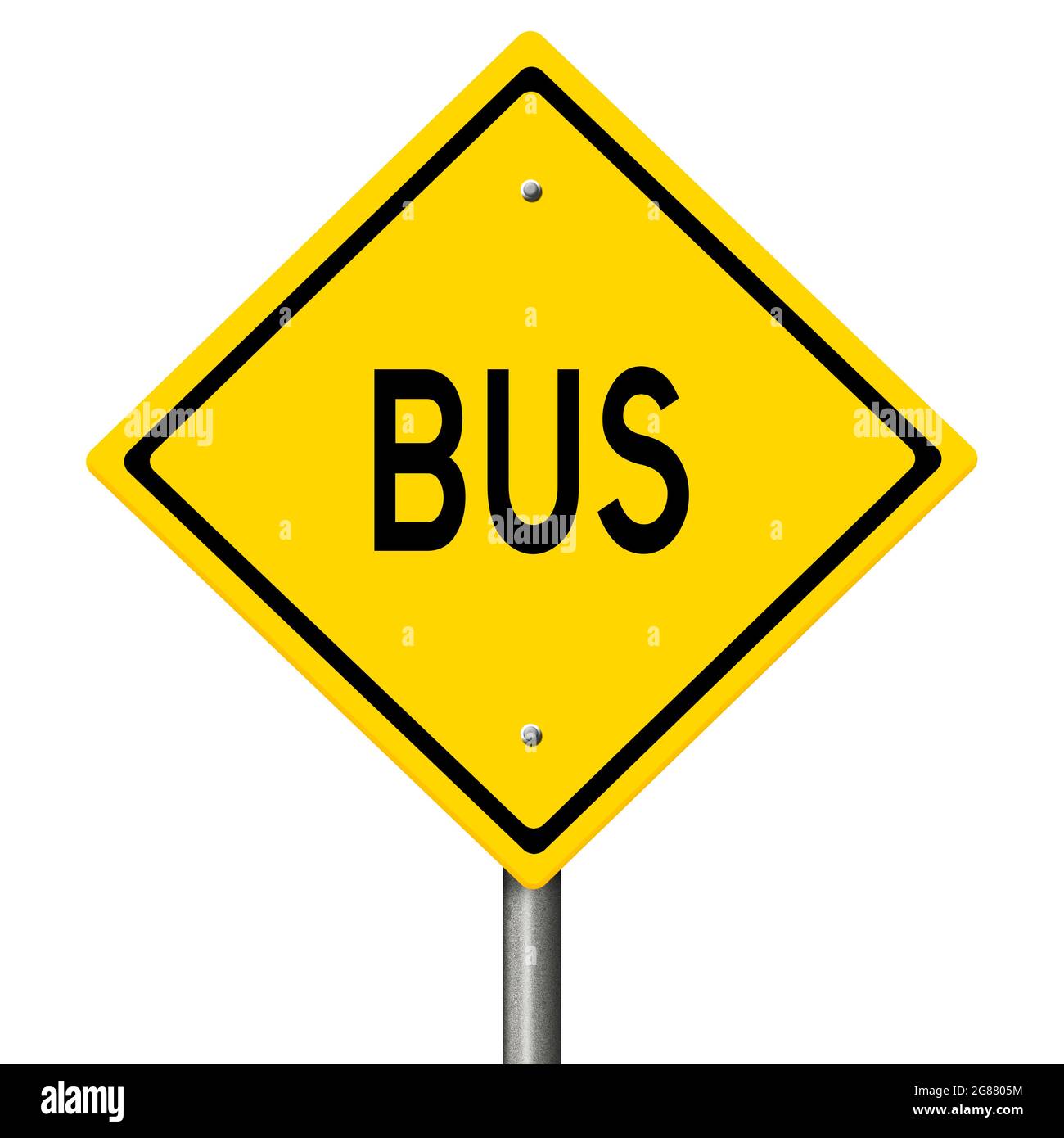 Rendering of a yellow highway sign Stock Photo - Alamy