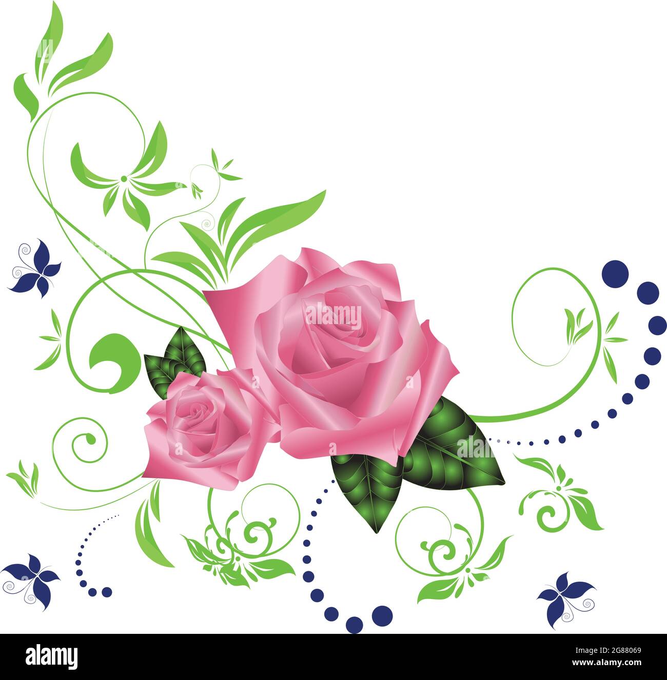 Rose Flower Corner Border Stock Vector Image & Art - Alamy