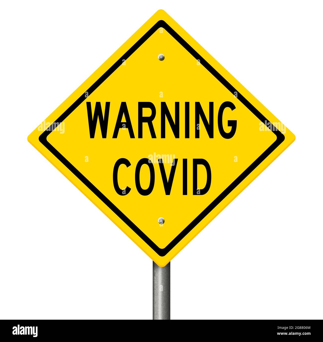 Rendering of a yellow highway sign Stock Photo - Alamy