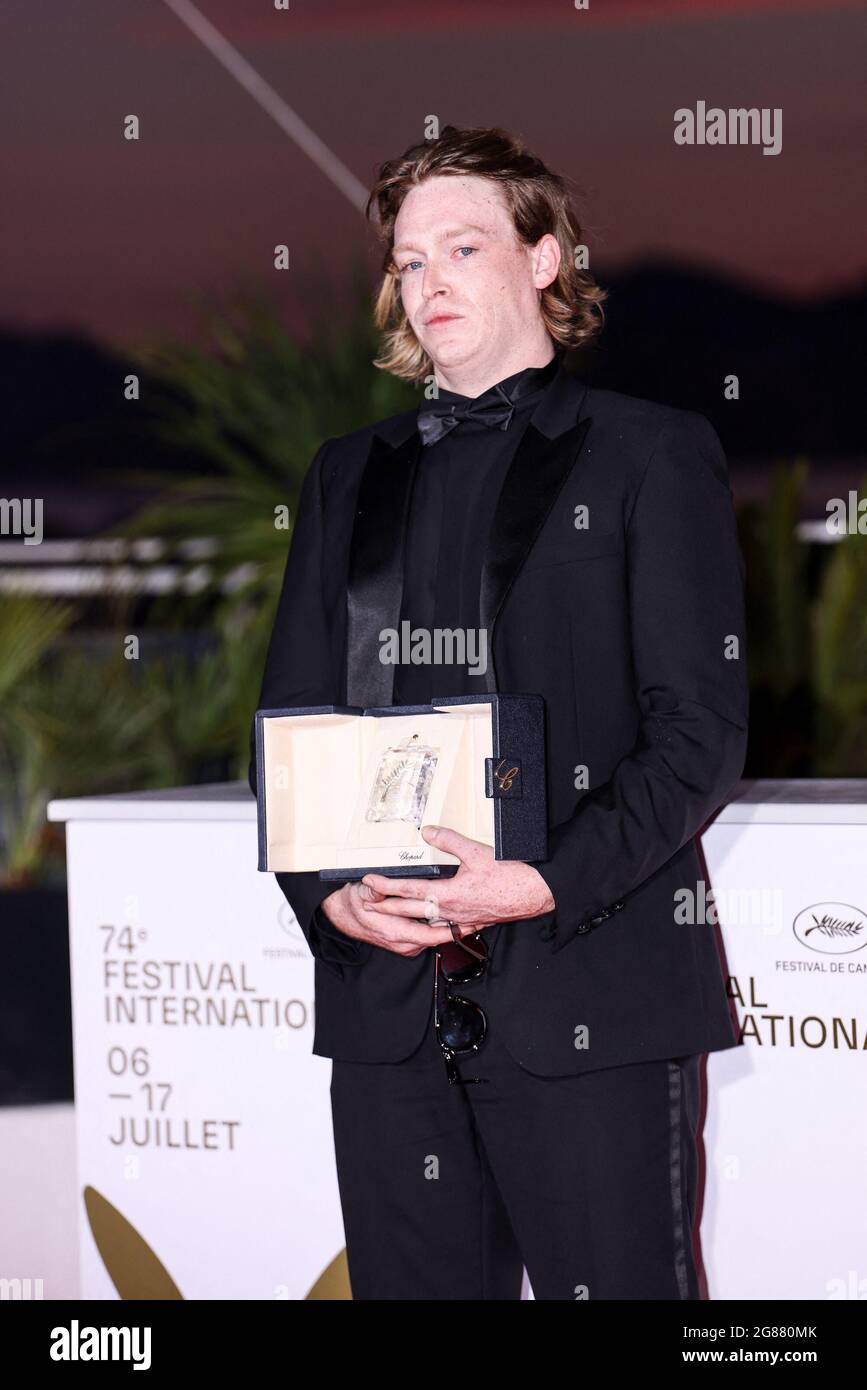 CANNES - JULY 17: Caleb Landry Jones poses with the 'Best Actor Award ...