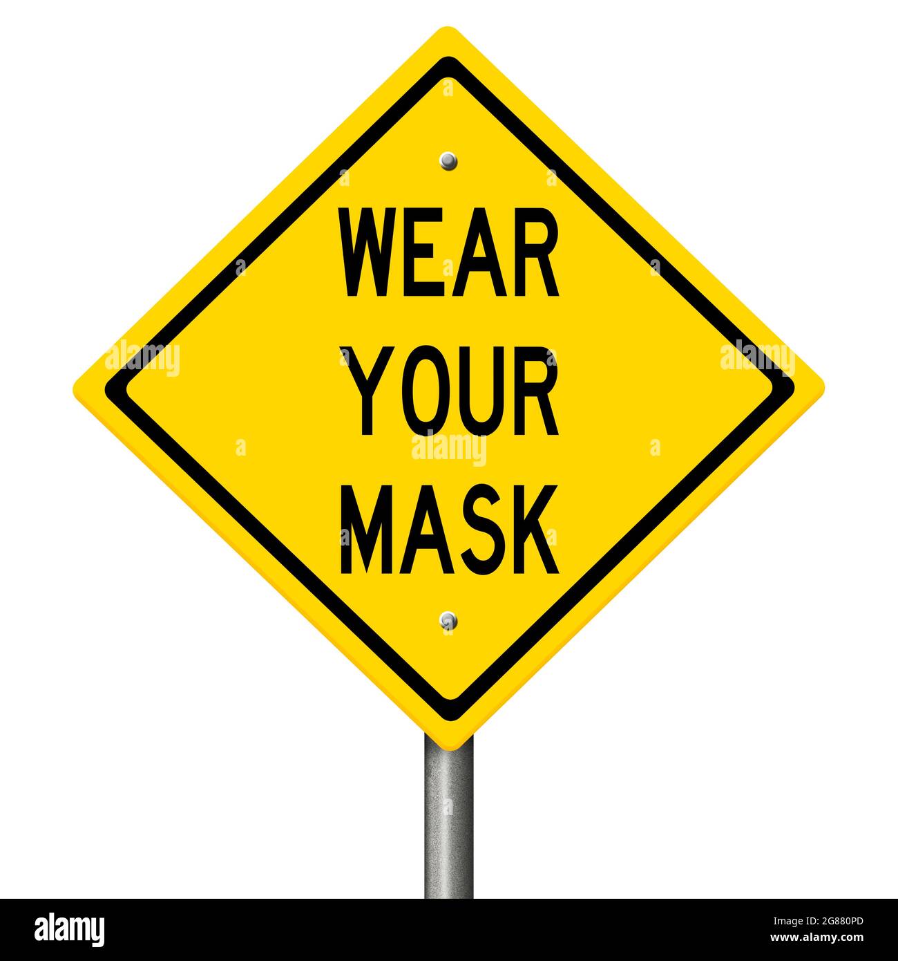 Rendering of a yellow highway sign Stock Photo - Alamy