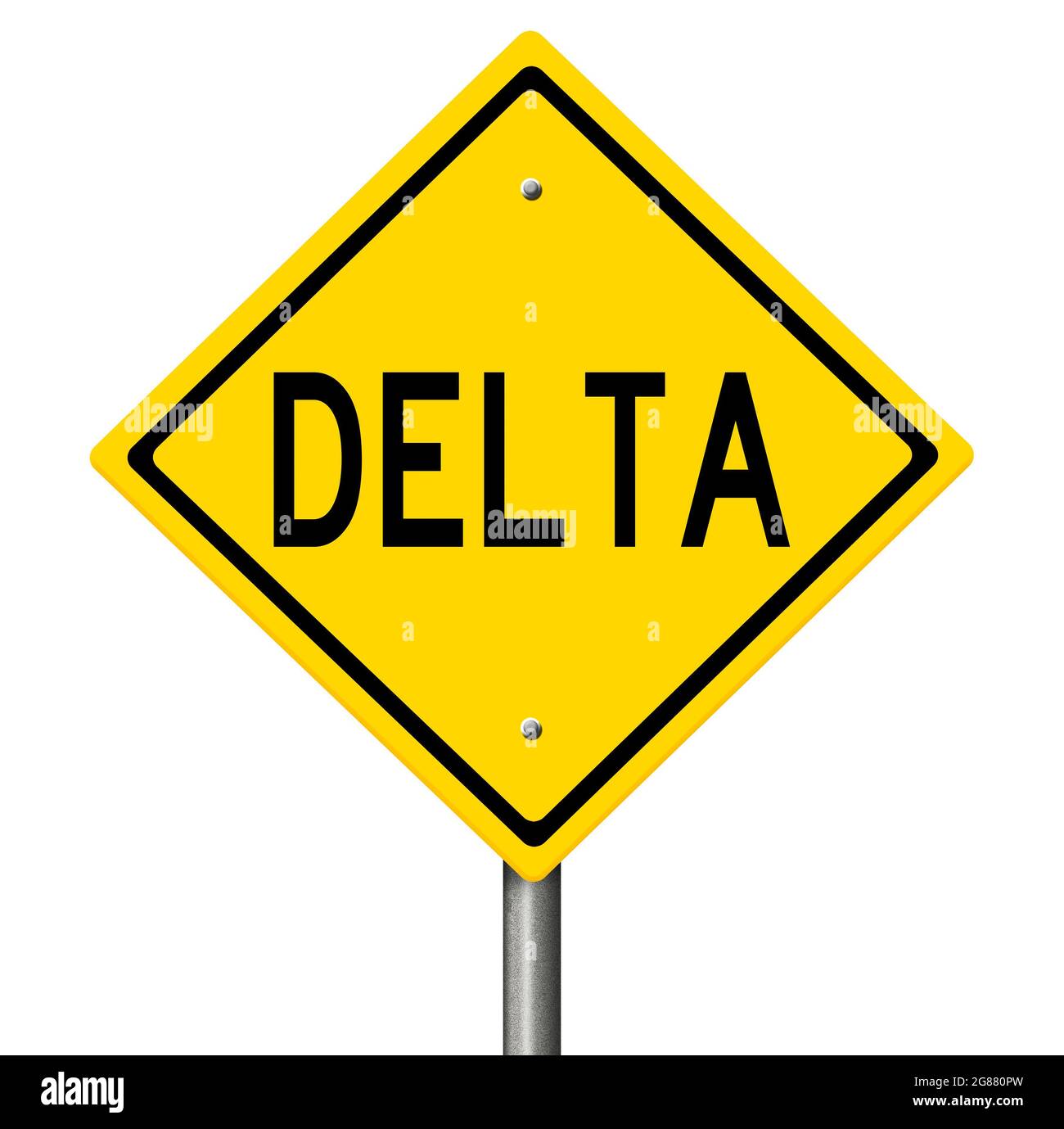 Rendering of a yellow highway sign Stock Photo - Alamy