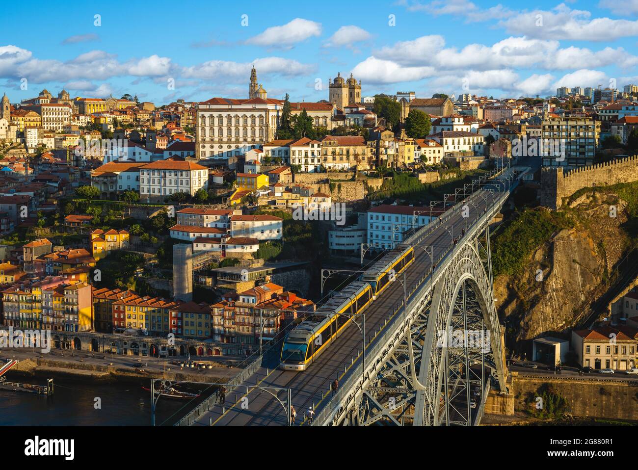 Dom Luiz bridge over river douro at porto in portugal at dusk Stock ...