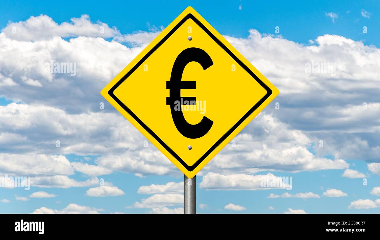 Rendering of a yellow highway sign Stock Photo - Alamy