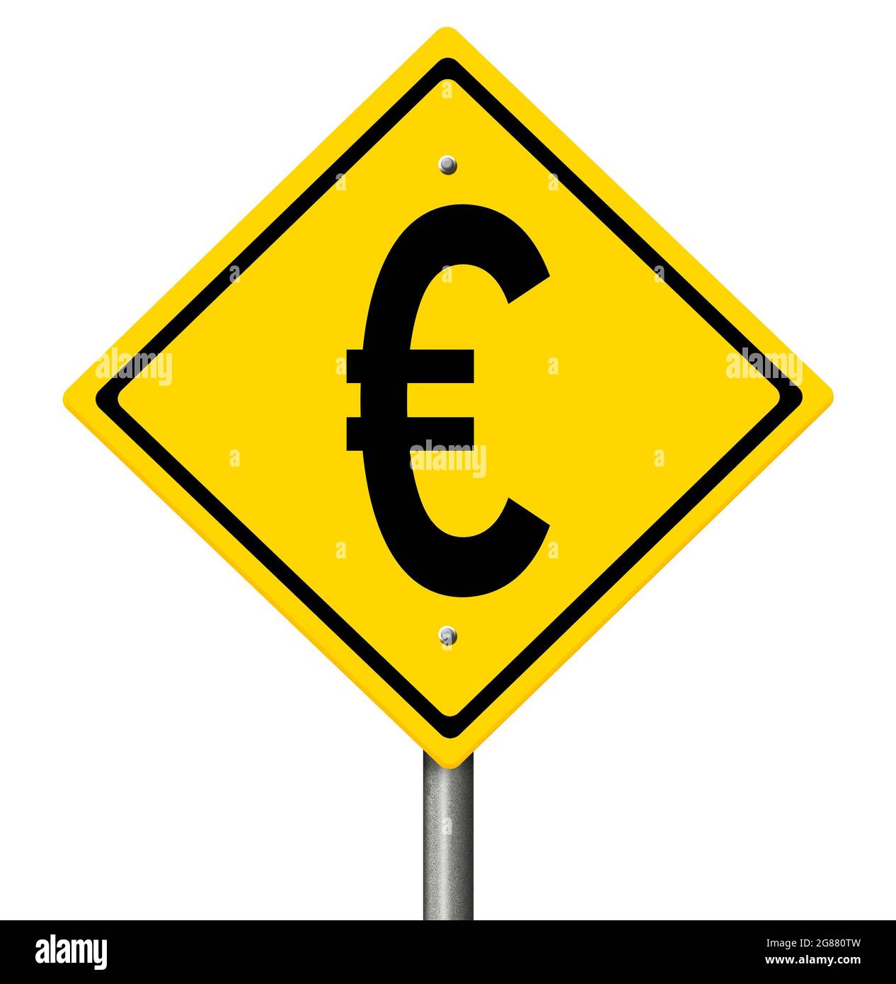 Rendering of a yellow highway sign Stock Photo - Alamy