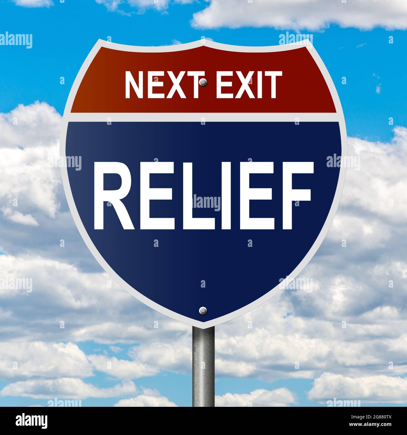 Rendering of a sign in the style of interstate freeway markers Stock ...