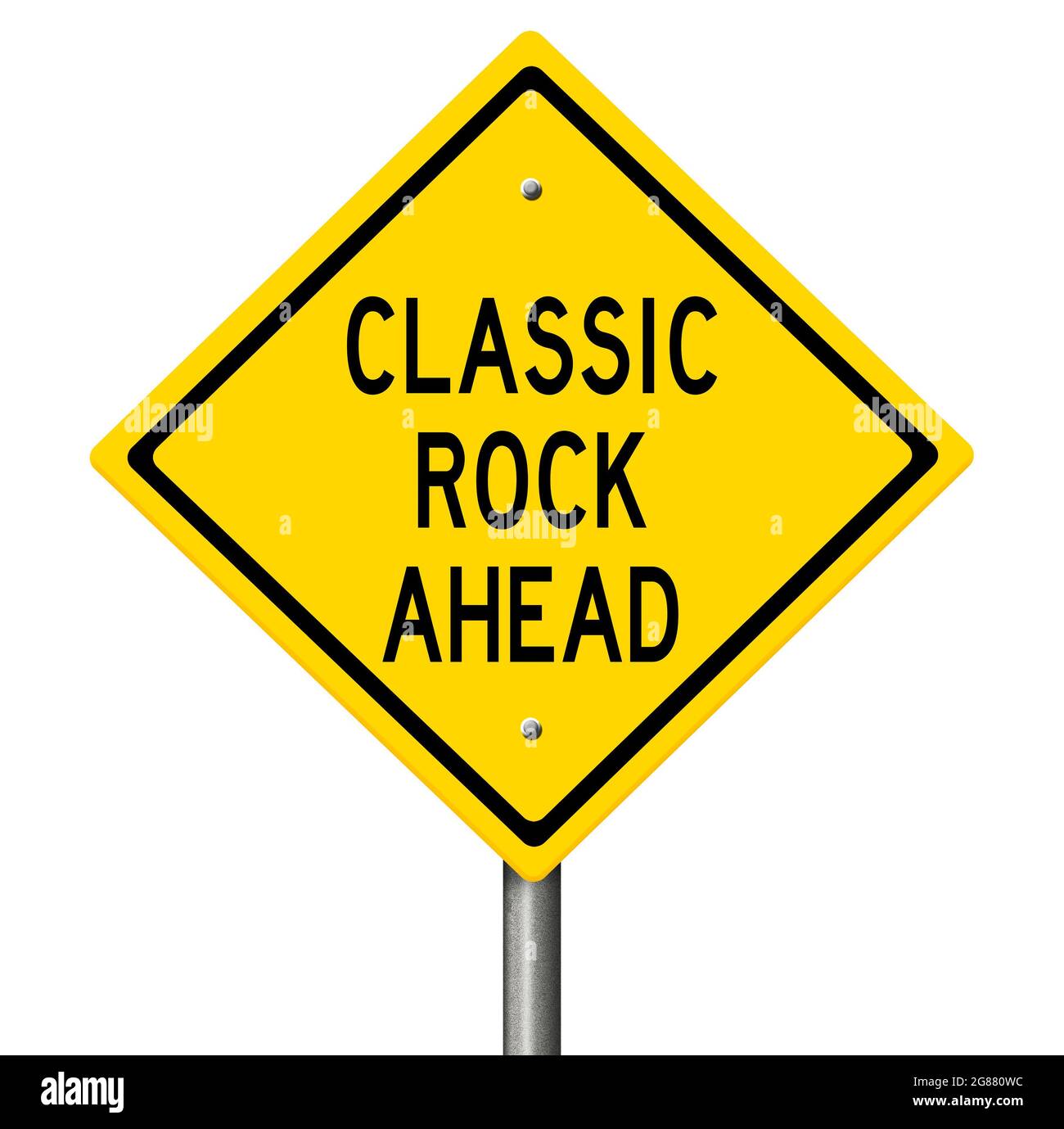 Rendering of a yellow highway sign Stock Photo - Alamy