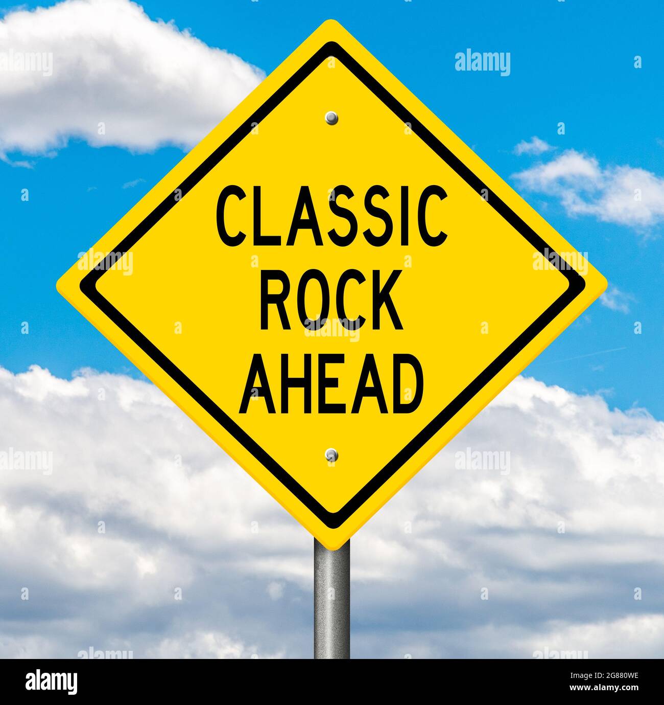 Rendering of a yellow highway sign Stock Photo - Alamy