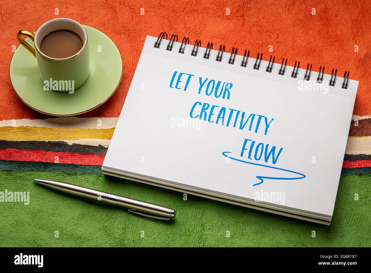 let your creativity flow - inspirational handwriting in a spiral ...