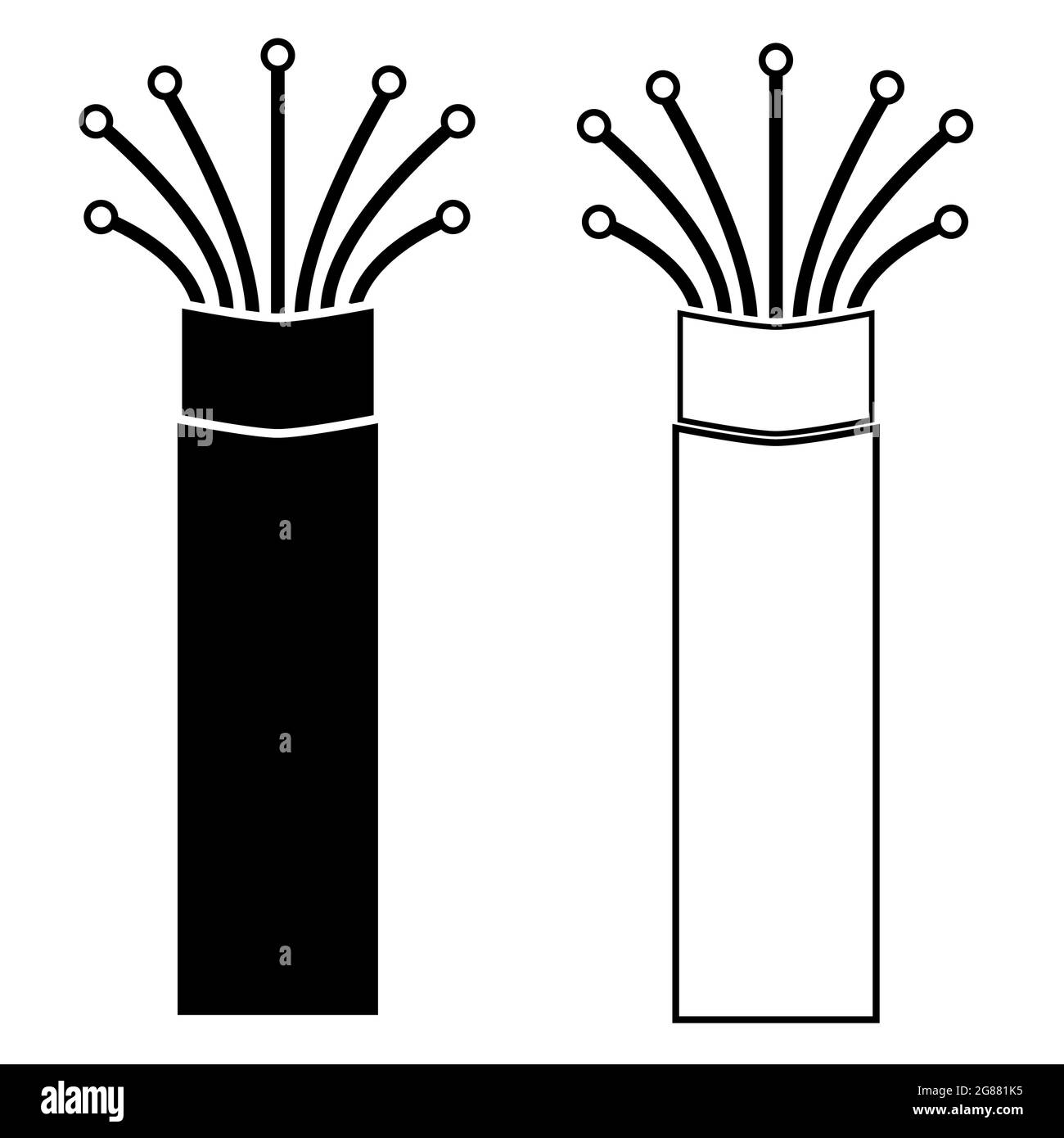 fiber optic cable on white background. optic cable sign. optic fiber ...