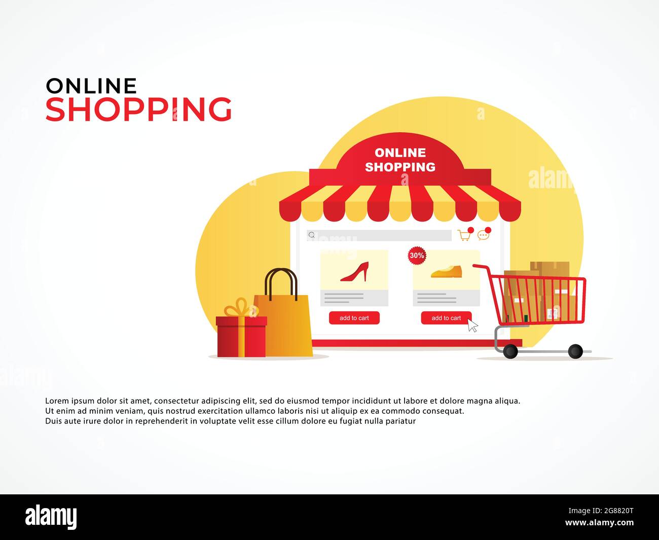 Digital marketing, store, e-commerce shopping concept banner Stock ...