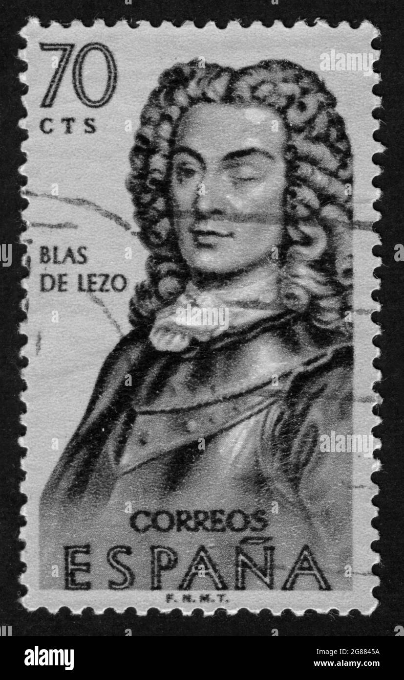 Spain postage stamp Black and White Stock Photos & Images - Alamy