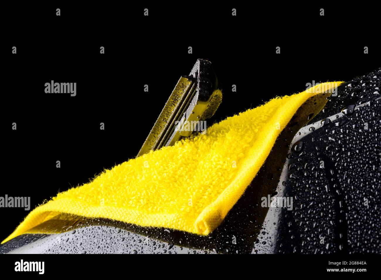 Closeup modern style of car windshield wiper Stock Photo - Alamy