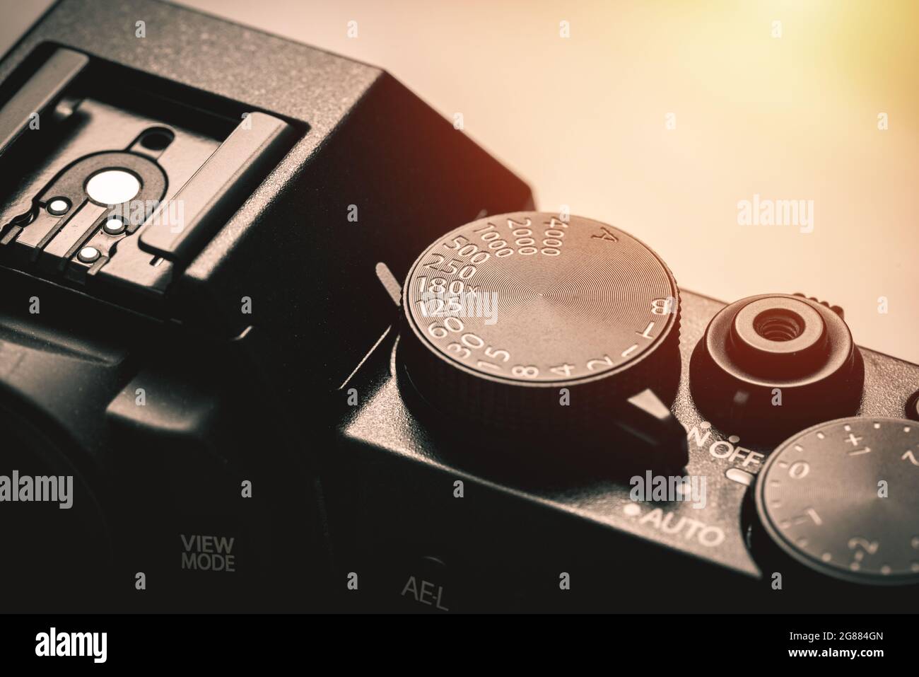 closeup vintage style of shutter speed dial on digital camera Stock ...