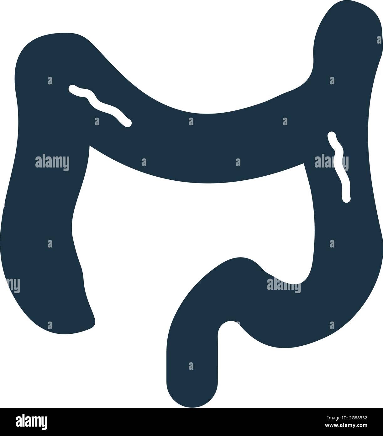 Bowel, colon, proctology icon is isolated on white background. Use for ...