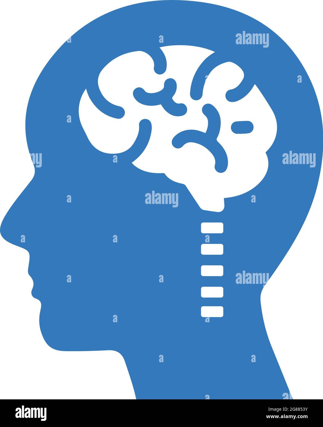 Brain, head icon is isolated on white background. Use for graphic and ...