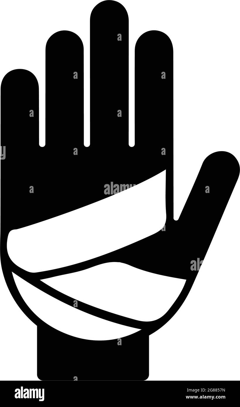Bandaged hand, injury icon is isolated on white background. Use for ...