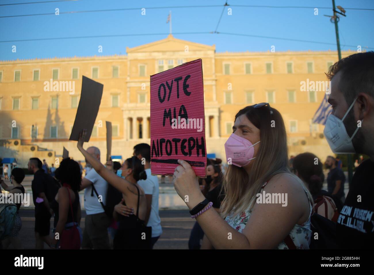 Women Rights activists protest in Athens against feminicides and in ...