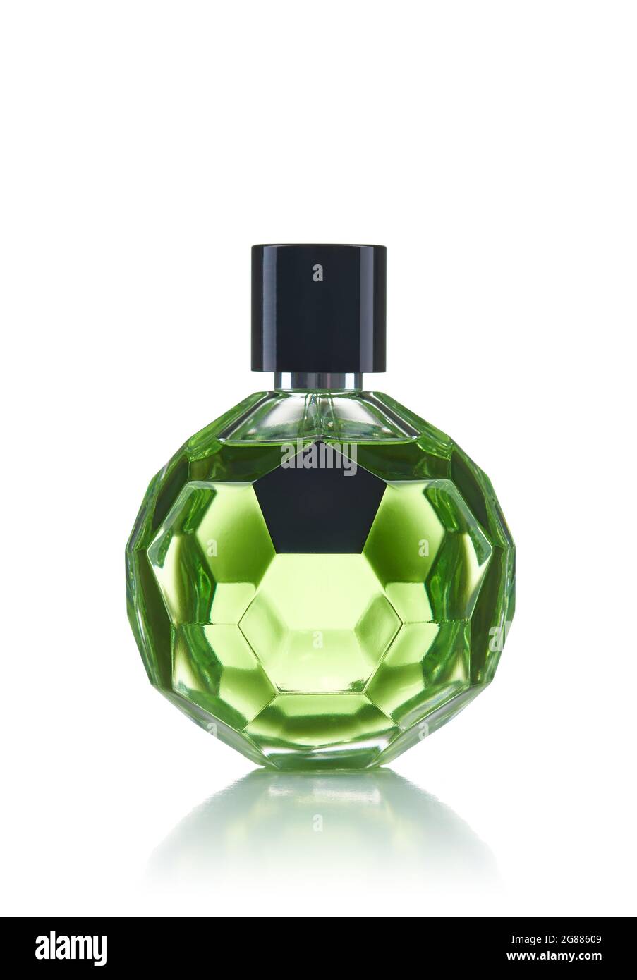 Elegant design glass jar of perfume isolated on white background Stock ...