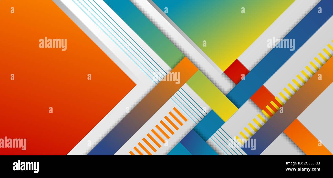 Abstract headline banner template geometric and stripes pattern bright ...