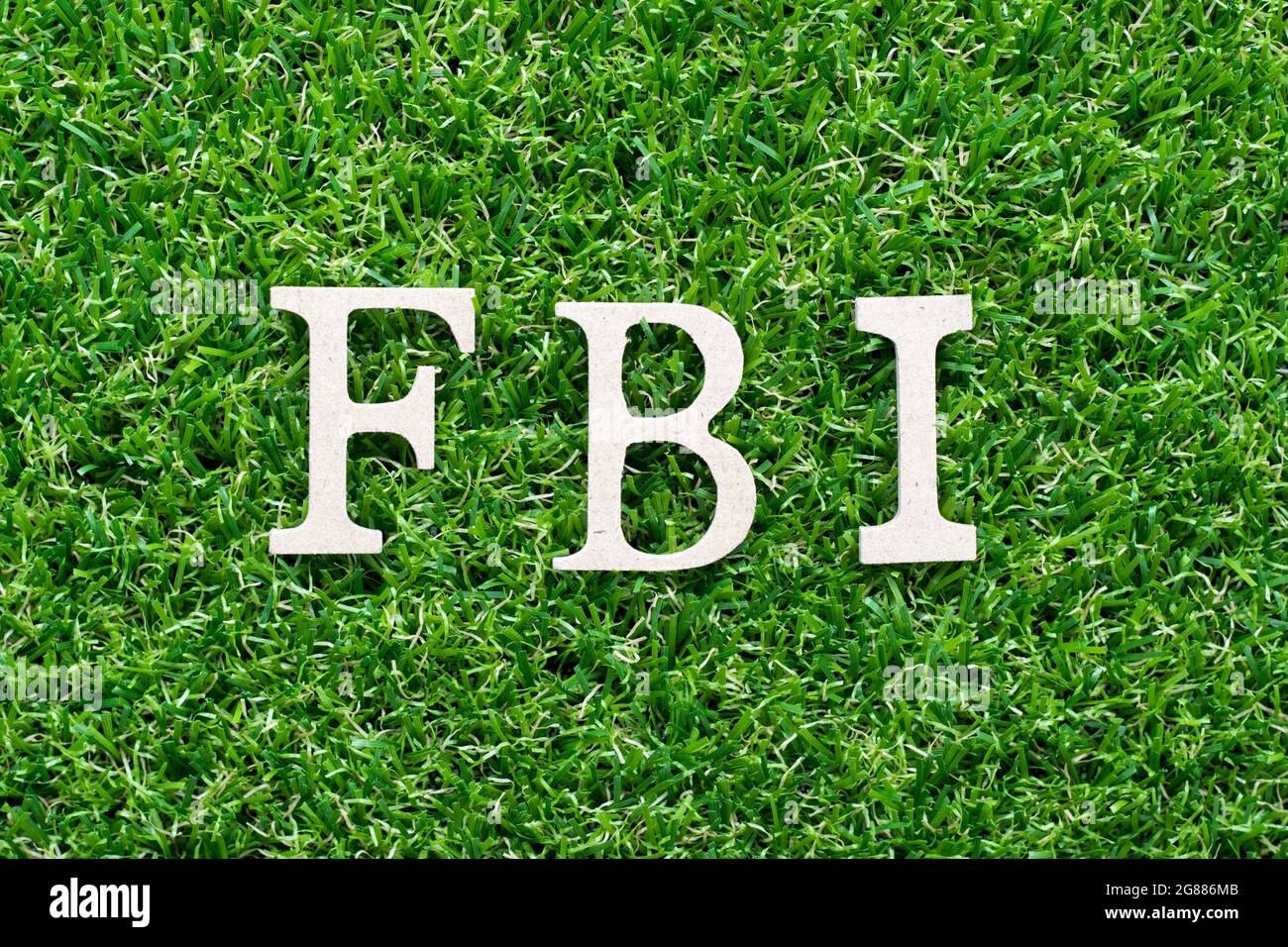 Wood alphabet in word FBI (Abbreviation of Federal Bureau of ...