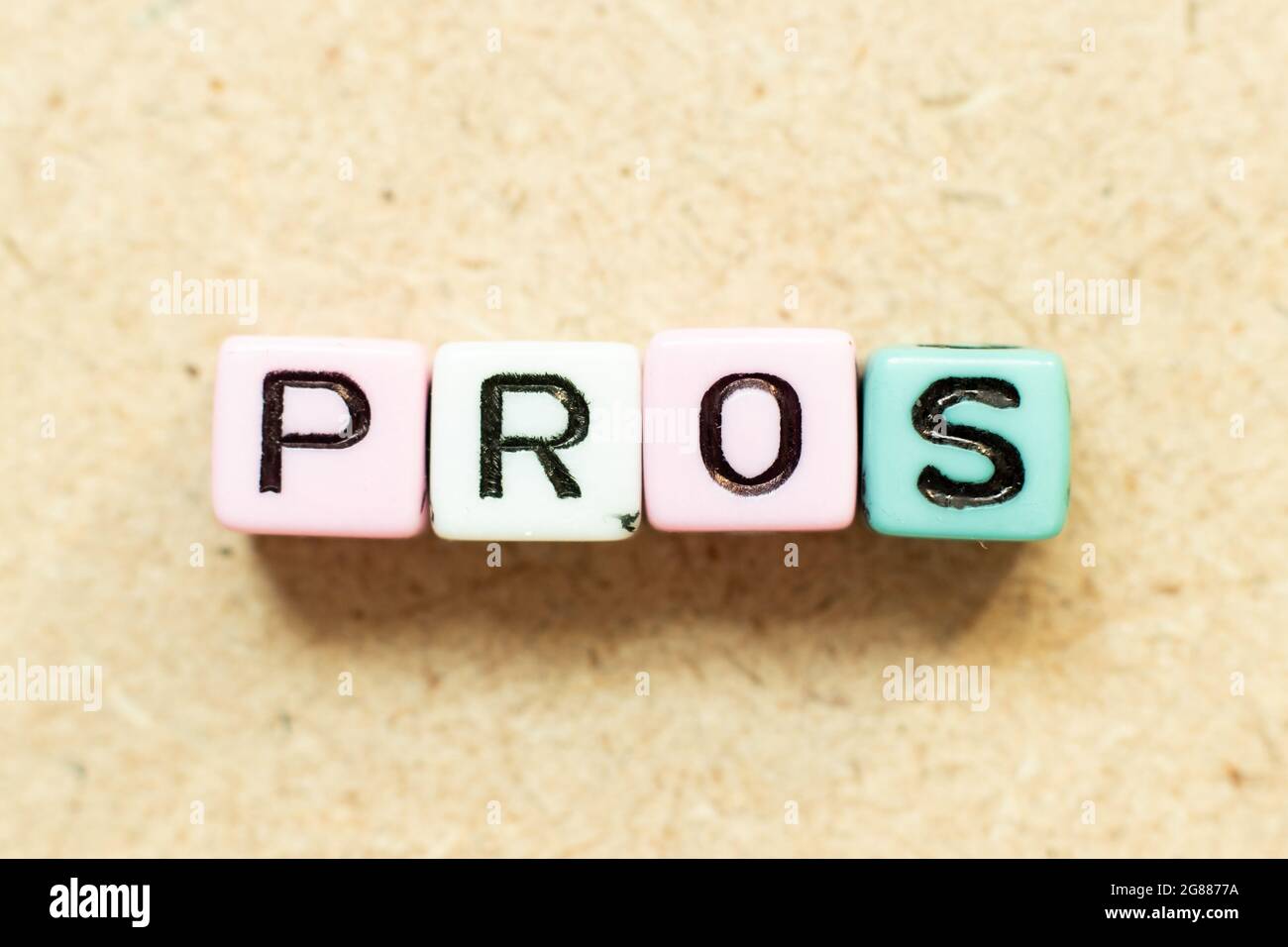 Color alphabet letter block in word pros on wood background Stock Photo ...