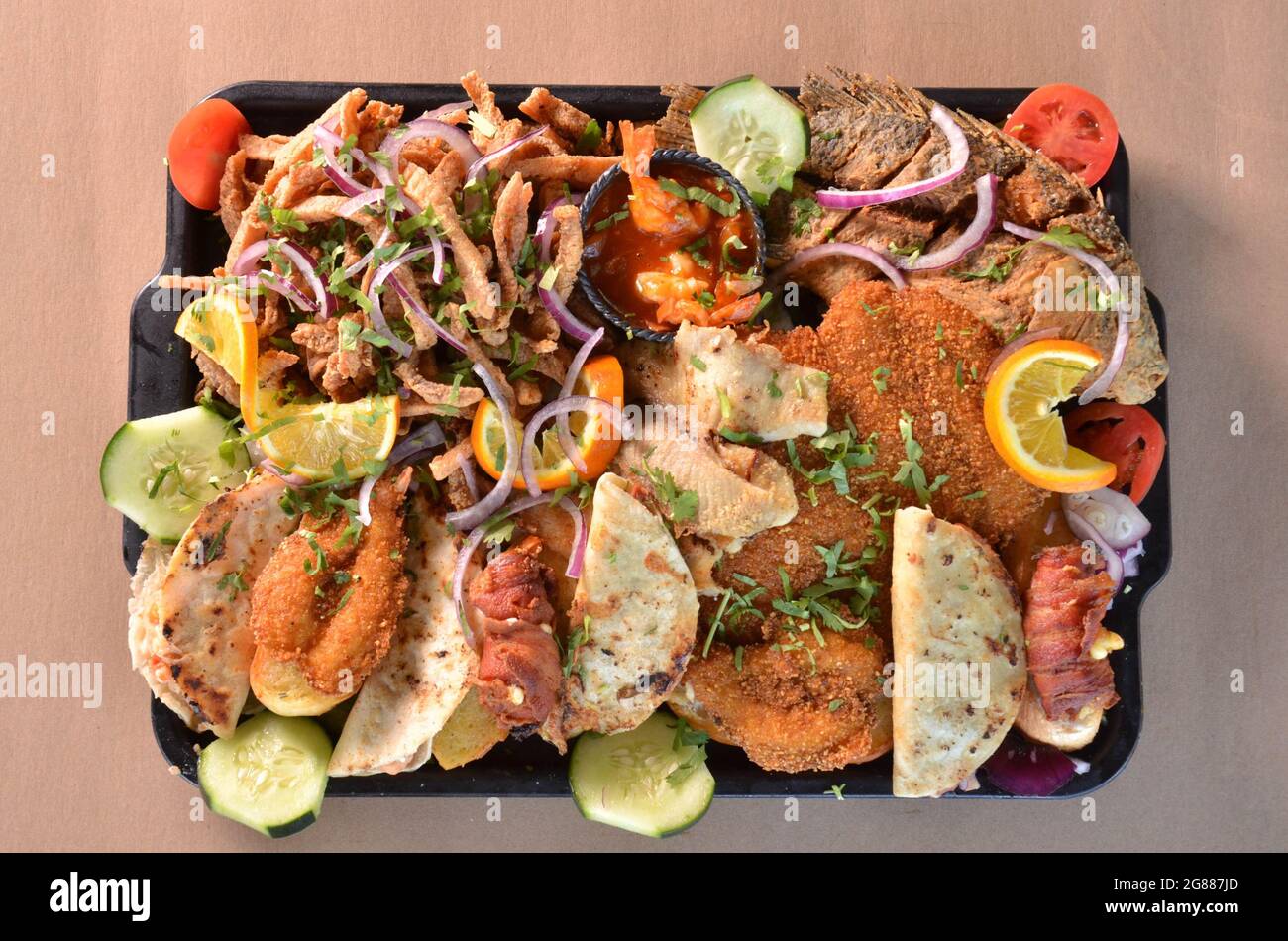 Seafood Mexican Food Horizontal Image Stock Photo - Alamy