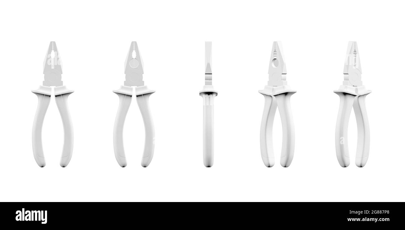 Universal pliers mockup isolated on white background - 3d render Stock ...