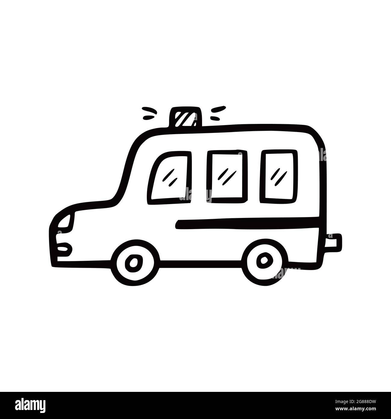 Police car. Doodle sketch scribble style. Hand drawn toy car vector ...