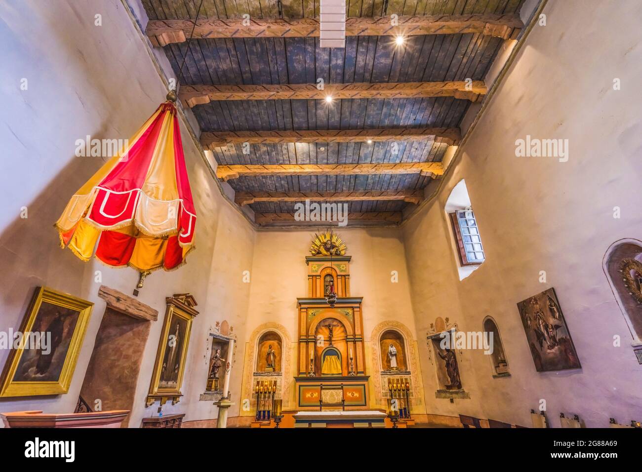 Basilica Altar Mission San Diego de Alcala California. Founded in 1769 ...