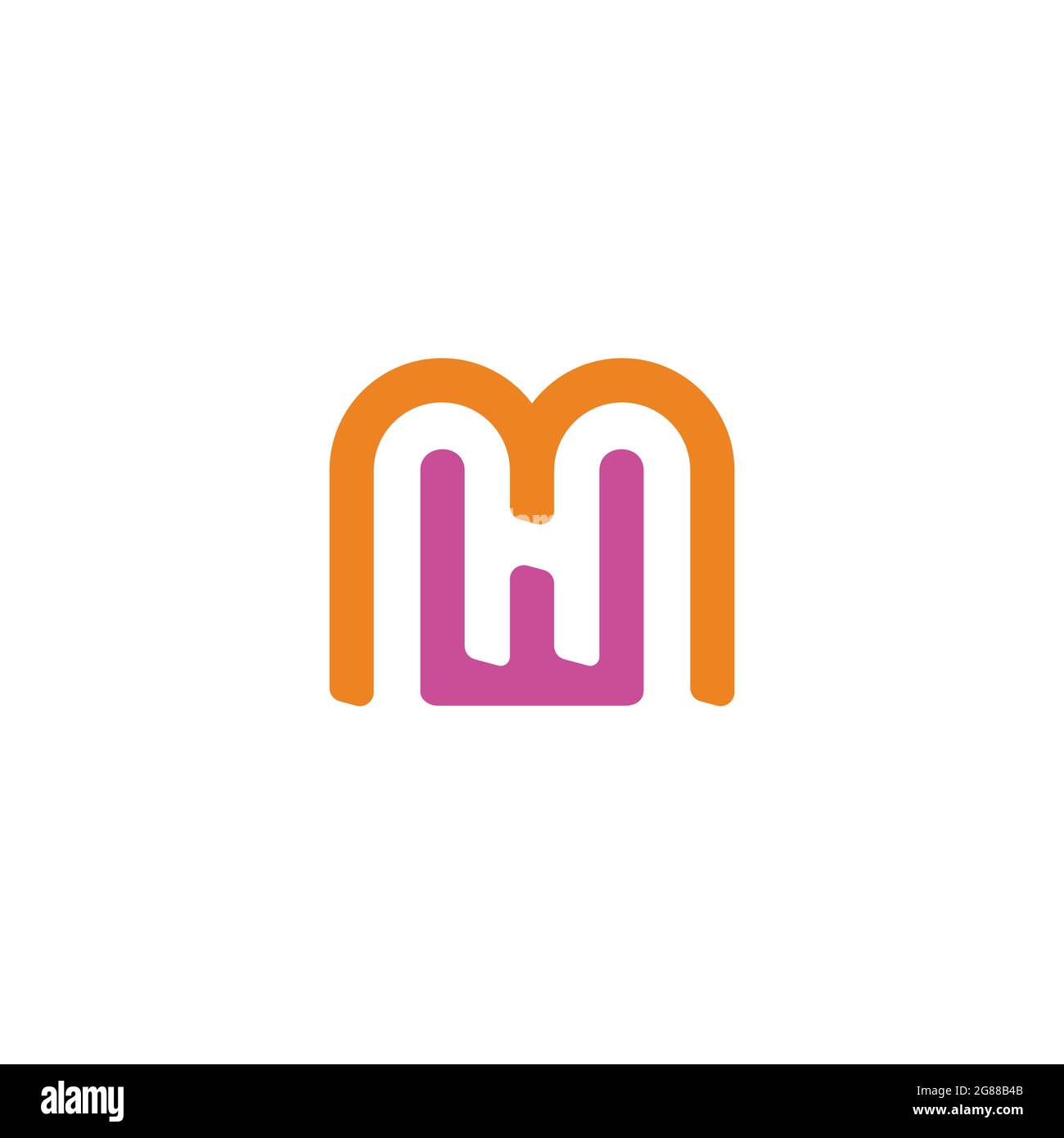 letter wm simple linear colorful geometric logo vector Stock Vector ...