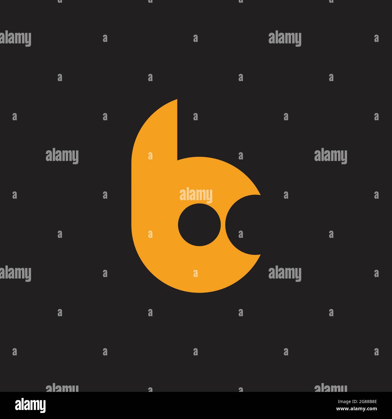 letter bc circle geometric simple unique shape logo vector Stock Vector ...