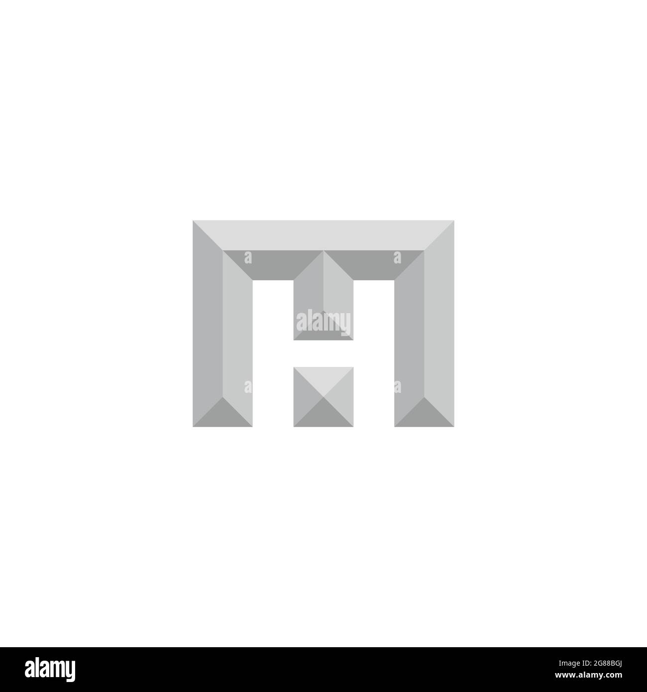 Letter m h negative space logo Stock Vector Images - Alamy
