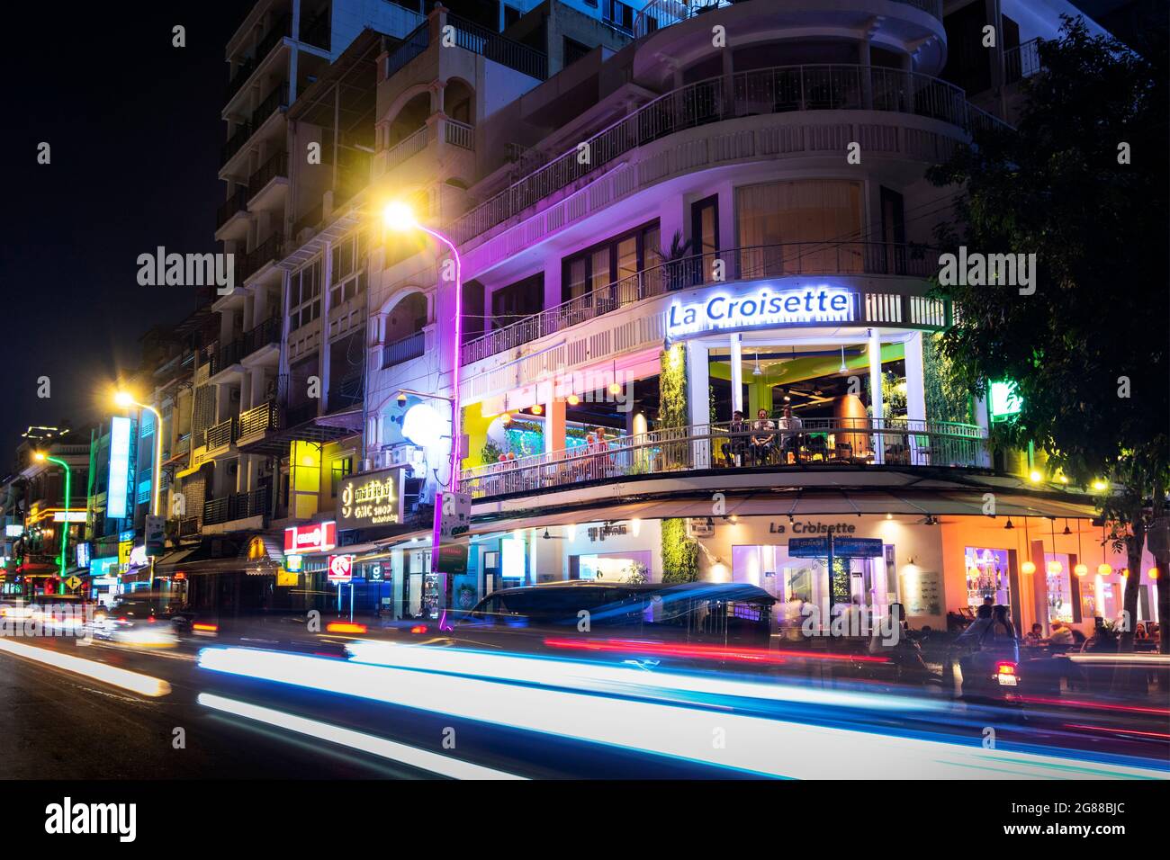 famous restaurant in downtown phnom penh riverside district street at ...