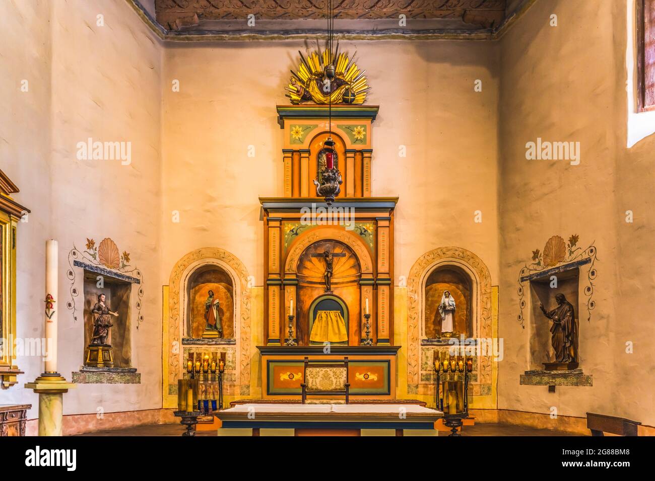 Basilica Altar Mission San Diego de Alcala California. Founded in 1769 ...
