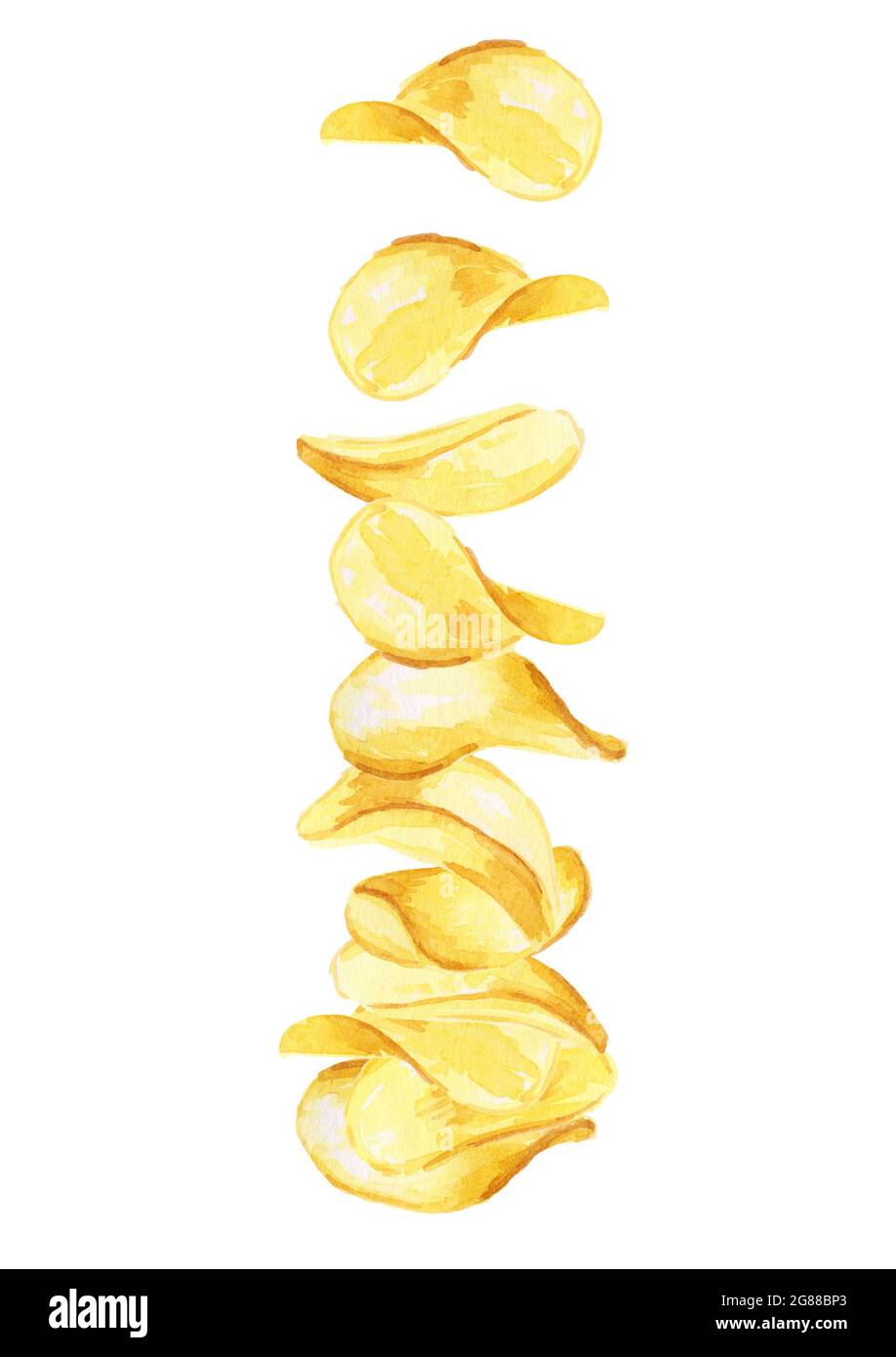 Crisps composition. Watercolor Stock Photo - Alamy