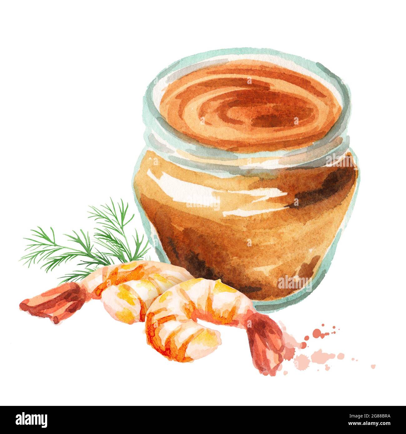 Shrimp paste. Watercolor hand drawn illustration Stock Photo - Alamy