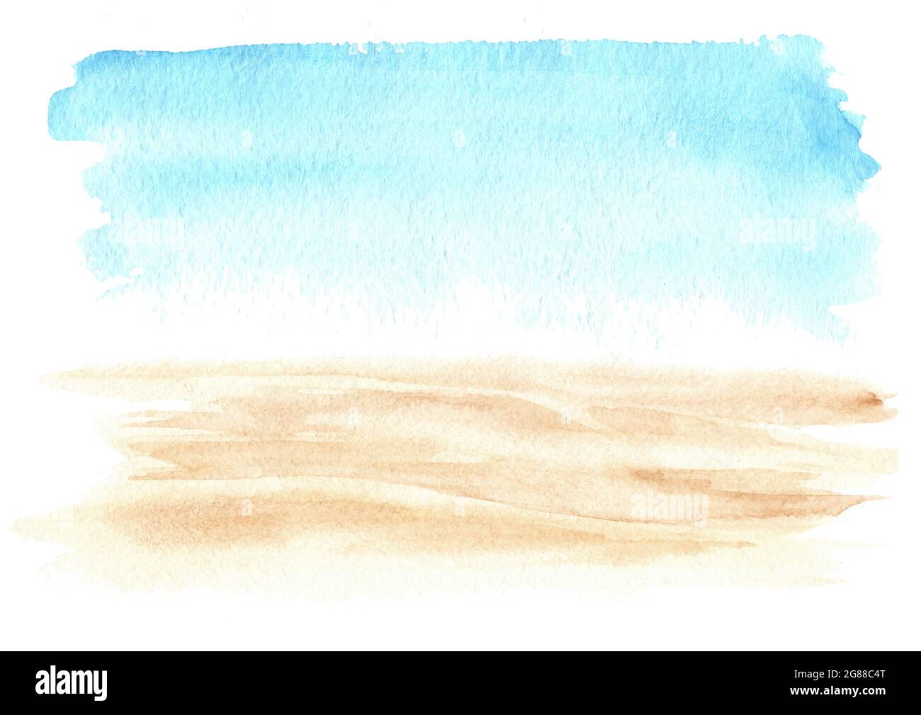 Beach sand sea background, Hand drawn watercolor illustration Stock ...