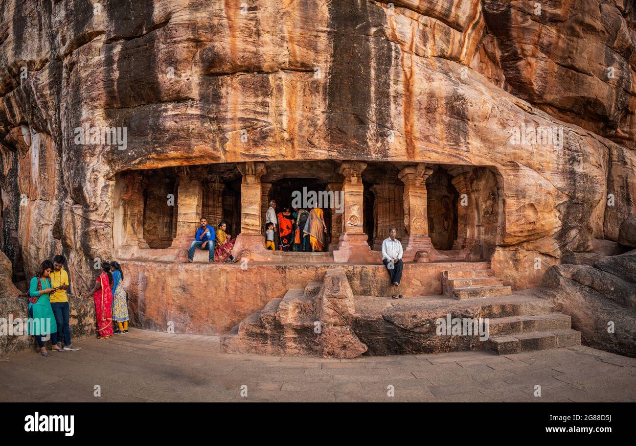 Badami, Karnataka, India - January 10, 2020 : Badami Cave Temples ...
