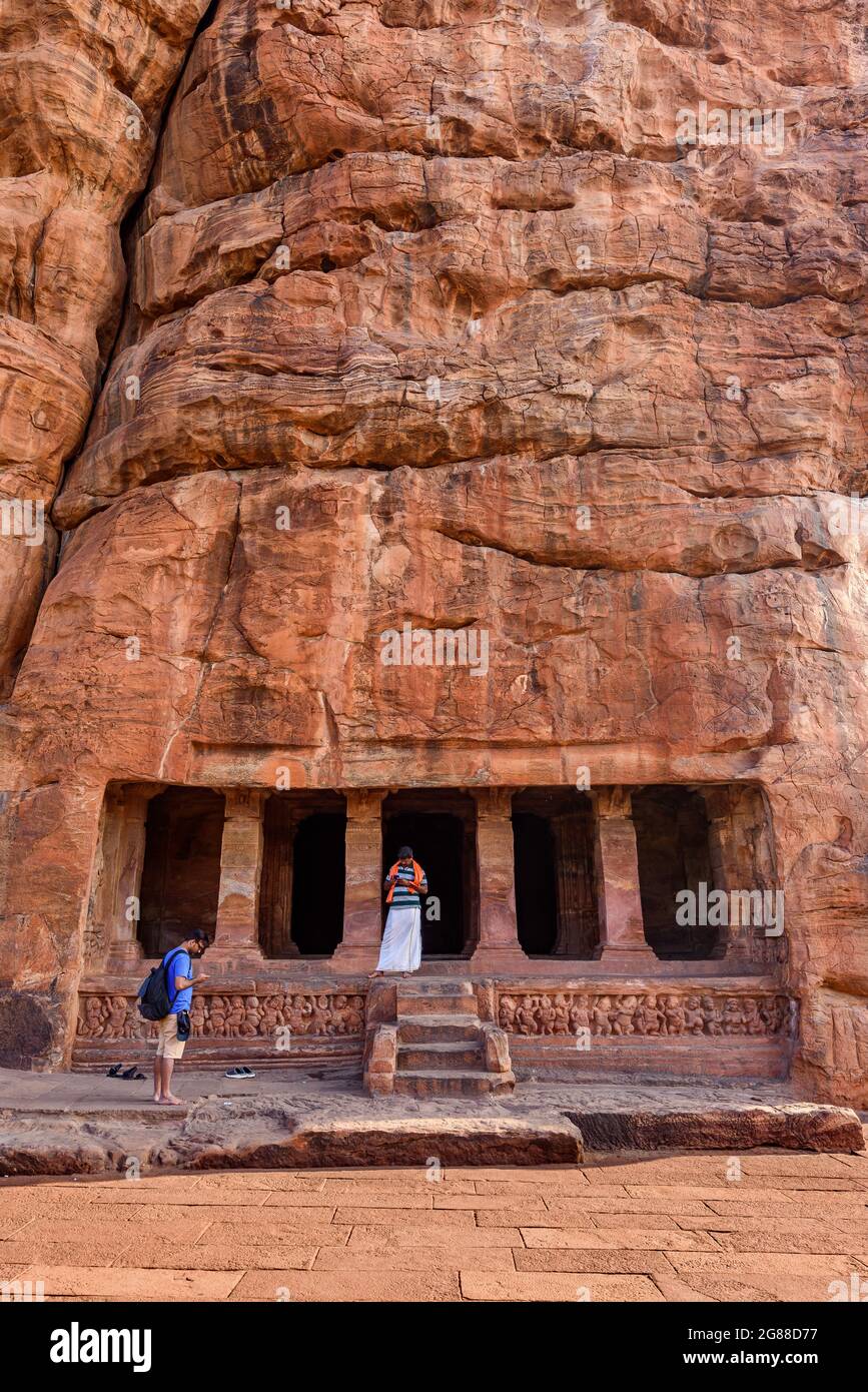 Badami, Karnataka, India - January 10, 2020 : Badami Cave Temples ...