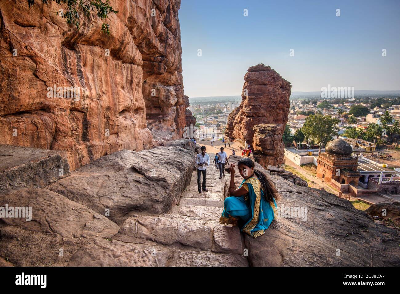 Badami, Karnataka, India - January 10, 2020 : Badami Cave Temples ...