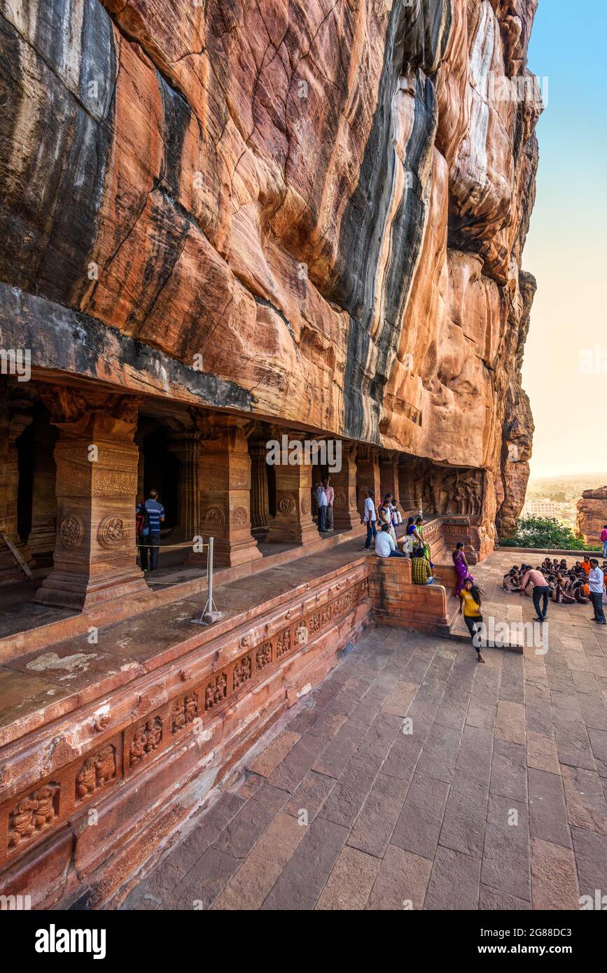 Badami, Karnataka, India - January 10, 2020 : Badami Cave Temples ...