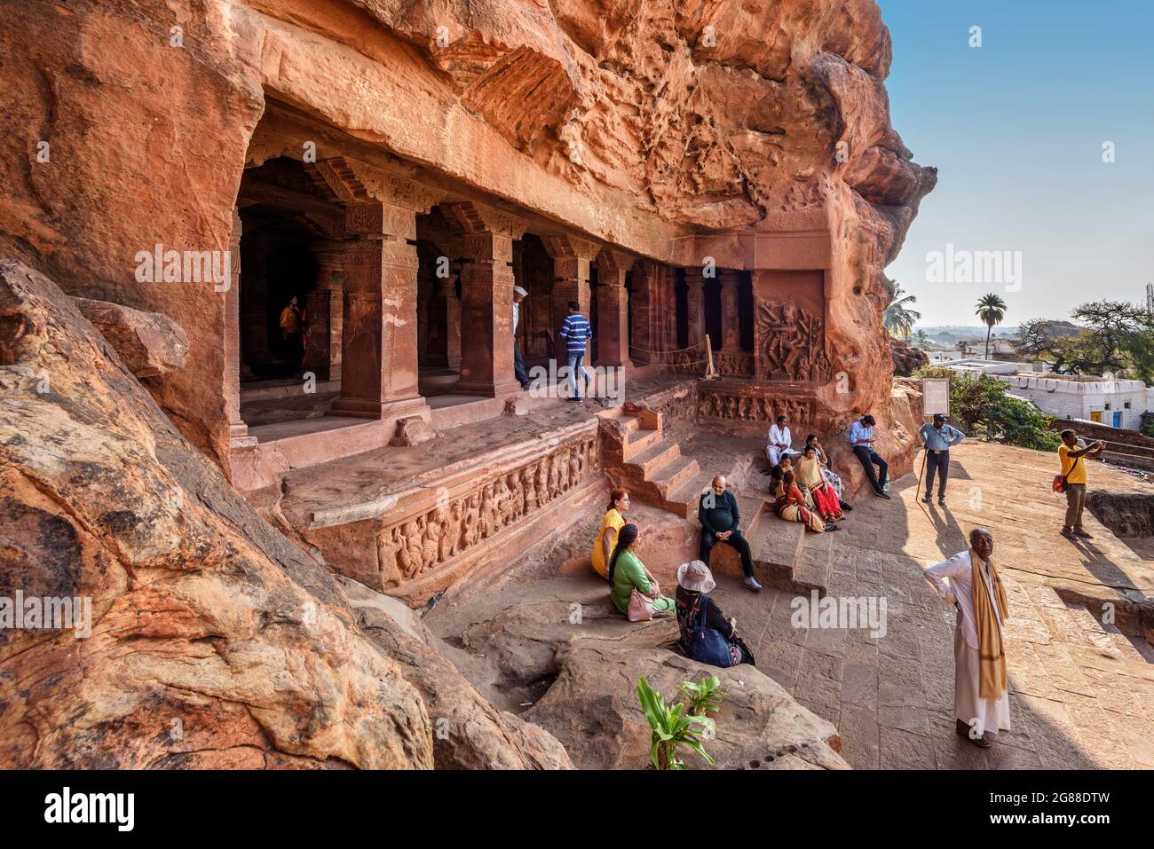 Badami, Karnataka, India - January 10, 2020 : Badami Cave Temples ...