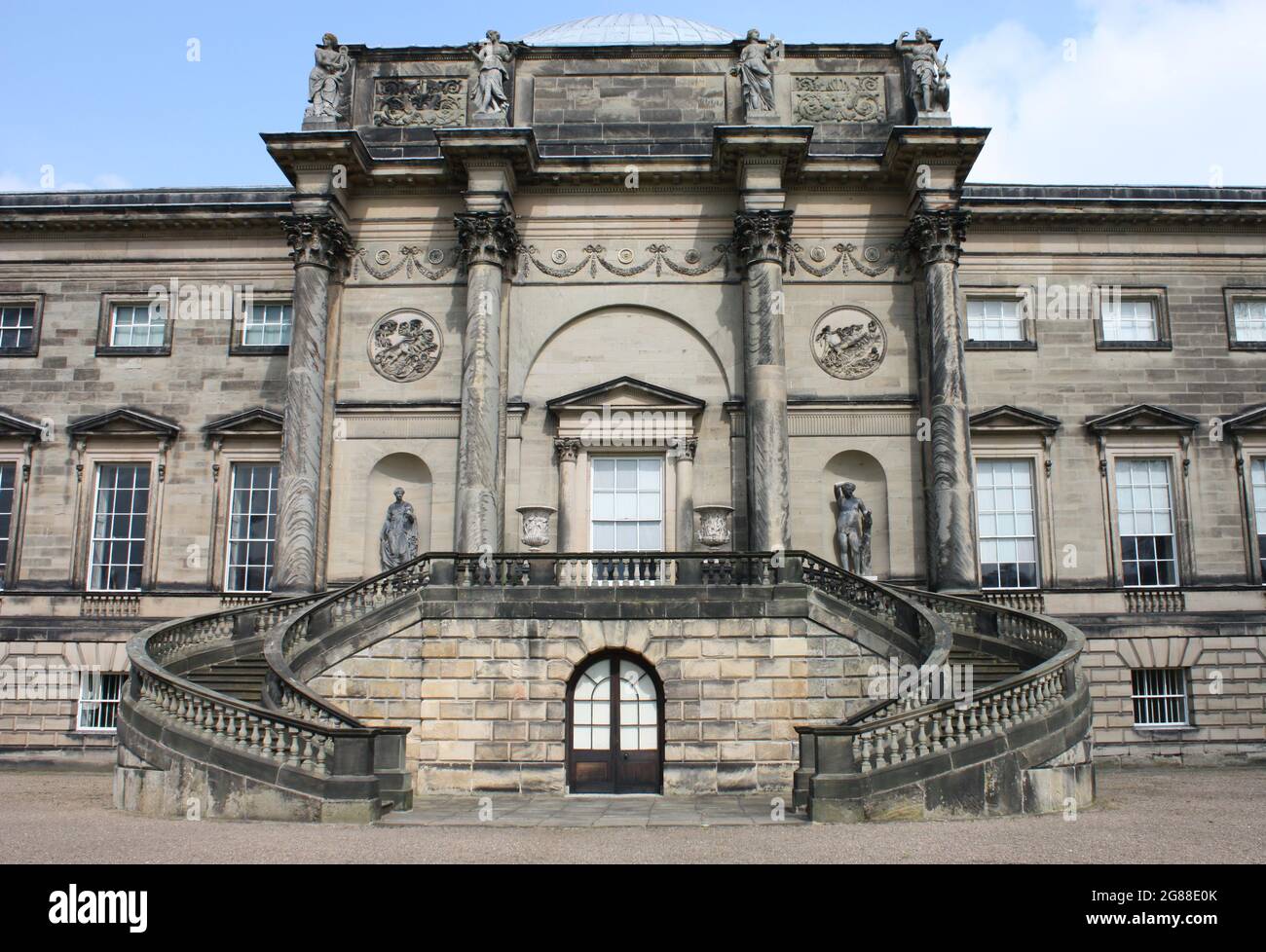The Veranda and Stairs of a Large Stately Home Stock Photo - Alamy