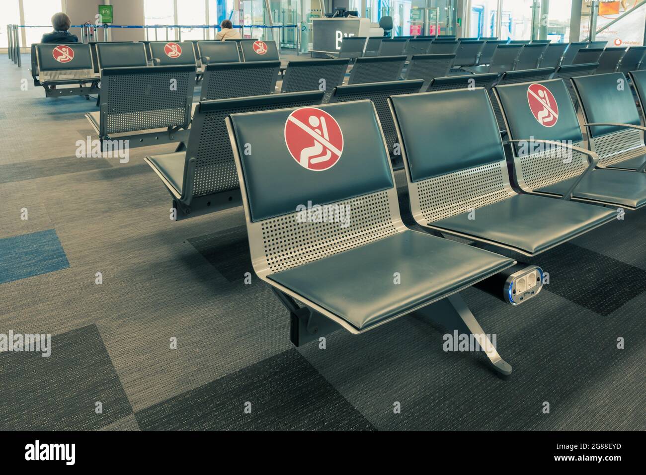 Athens, Greece - October 1, 2020: Passenger waiting seat in Athens ...