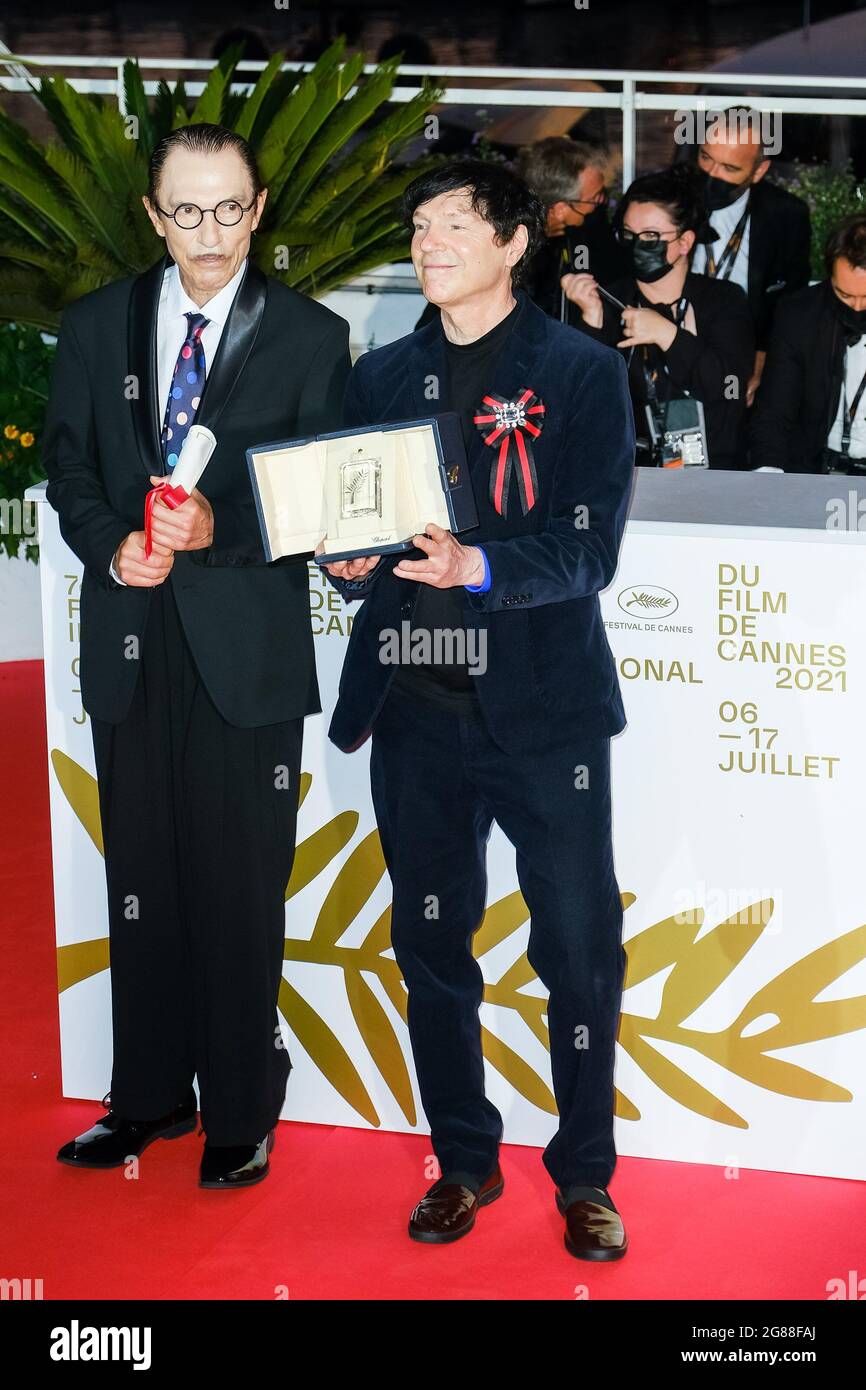 Palais des festivals, Cannes, France. 17th July, 2021. Sparks, Ron Mael ...