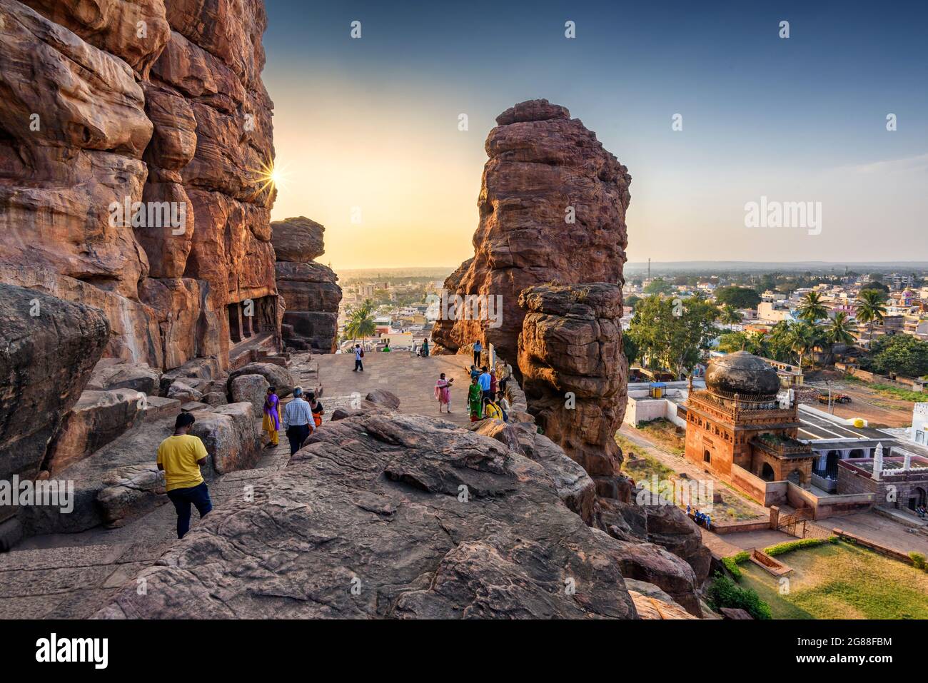 Badami, Karnataka, India - January 10, 2020 : Badami Cave Temples ...