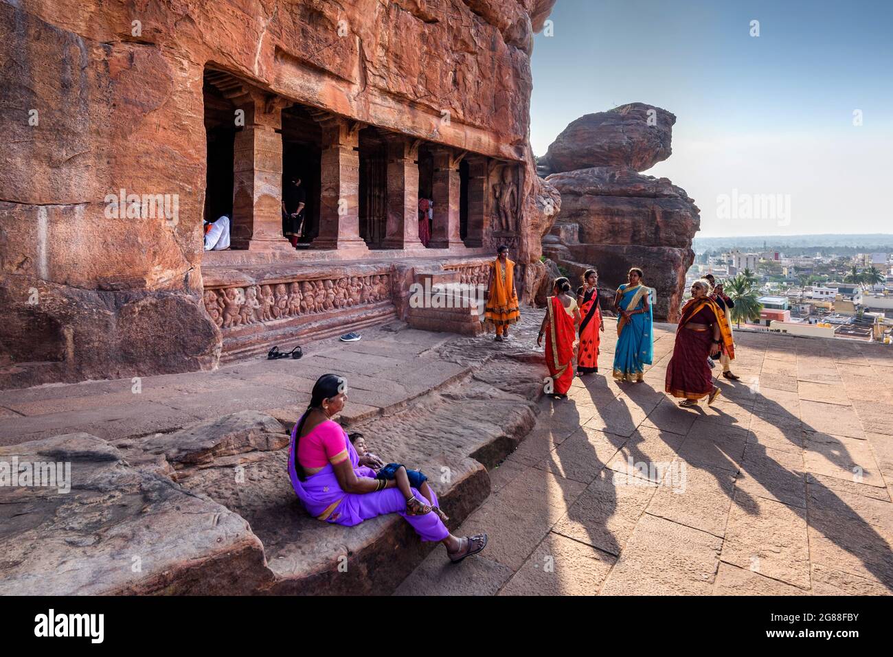 Badami, Karnataka, India - January 10, 2020 : Badami Cave Temples ...
