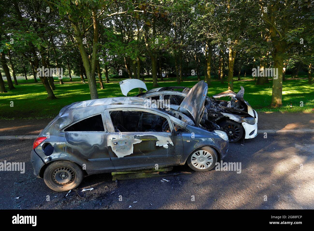 Thieves stole a Vauxhall Corsa and crashed into a parked Mercedes C220 ...