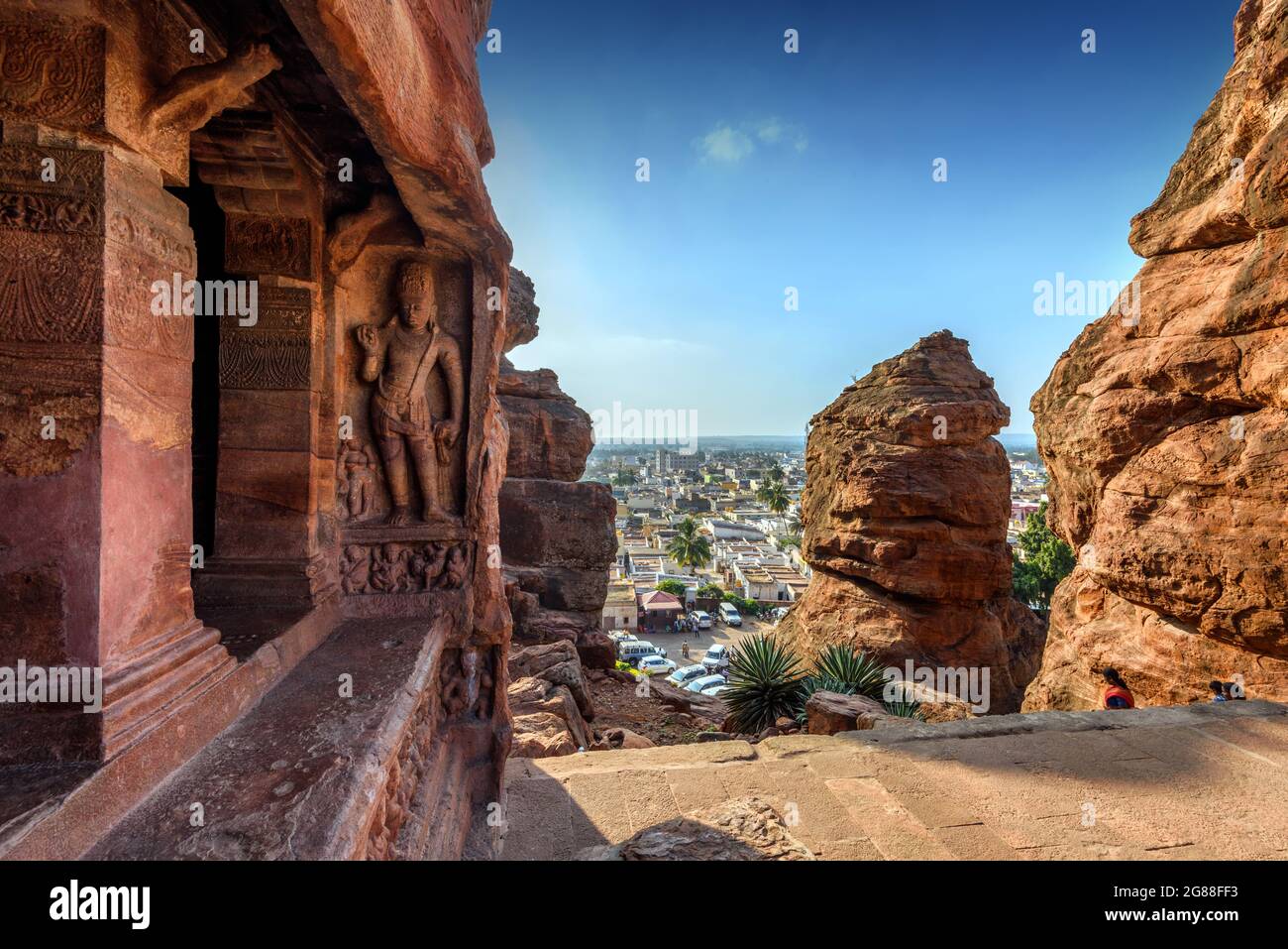 Badami, Karnataka, India - January 10, 2020 : Badami Cave Temples ...